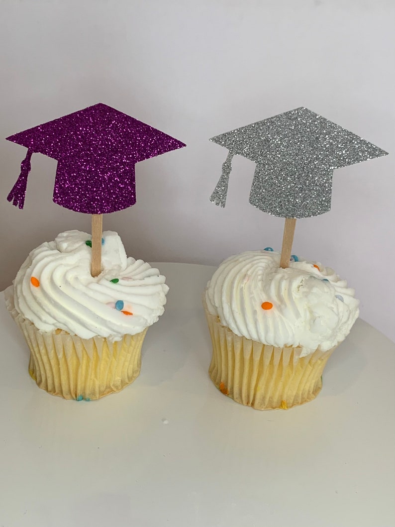 Grad Cap Cupcake Toppers, 2026 Cupcake Toppers, Graduation Cake Topper ...