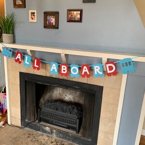 All Aboard Train Banner, Train Birthday Banner, Train Decorations ...