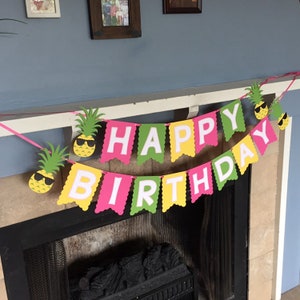 Pineapple Banner - Pineapple Birthday Decorations - Pineapple First ...