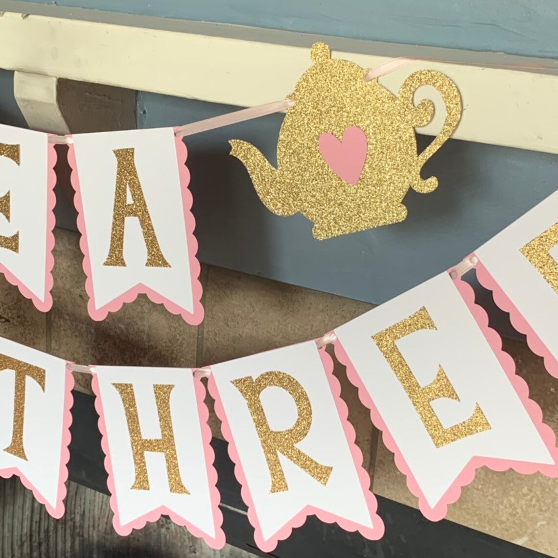 Tea Party Birthday Banner Princess Tea Party Tea for Three | Etsy