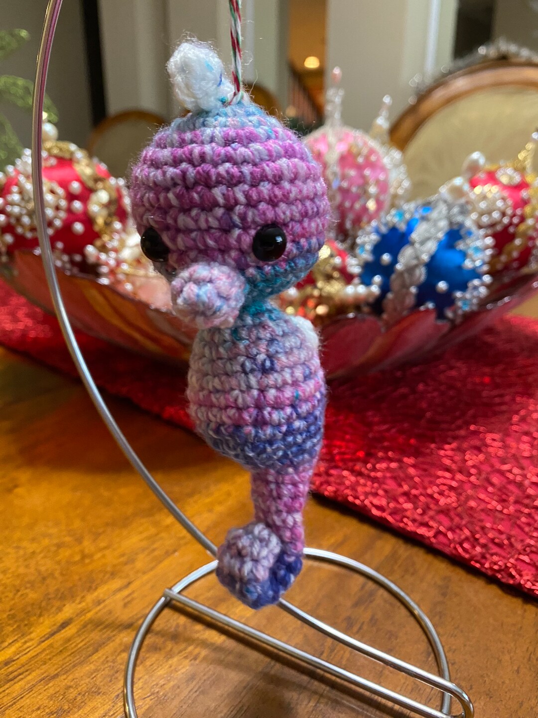 Seahorse Crochet Seahorse Keychain - Etsy