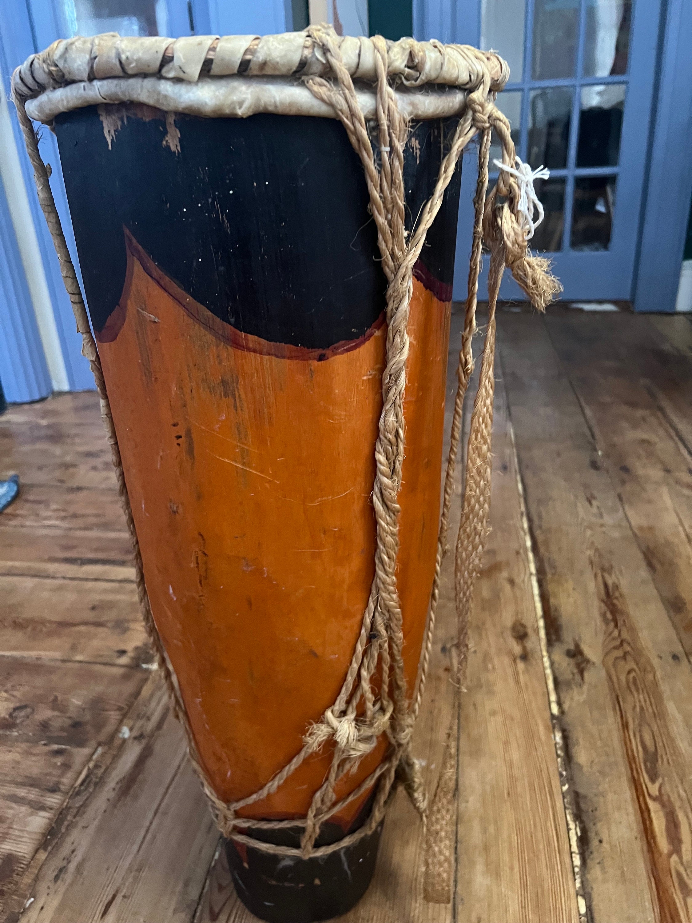 Vintage African Bongo/drum With Original Rope Work and Skin Top - Etsy