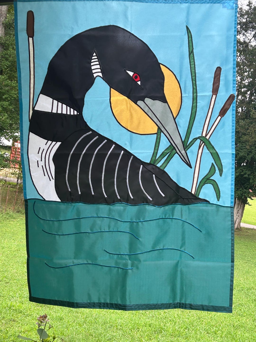 Appliquéd Loon House Flag Embroidered Decorative Flag - Etsy