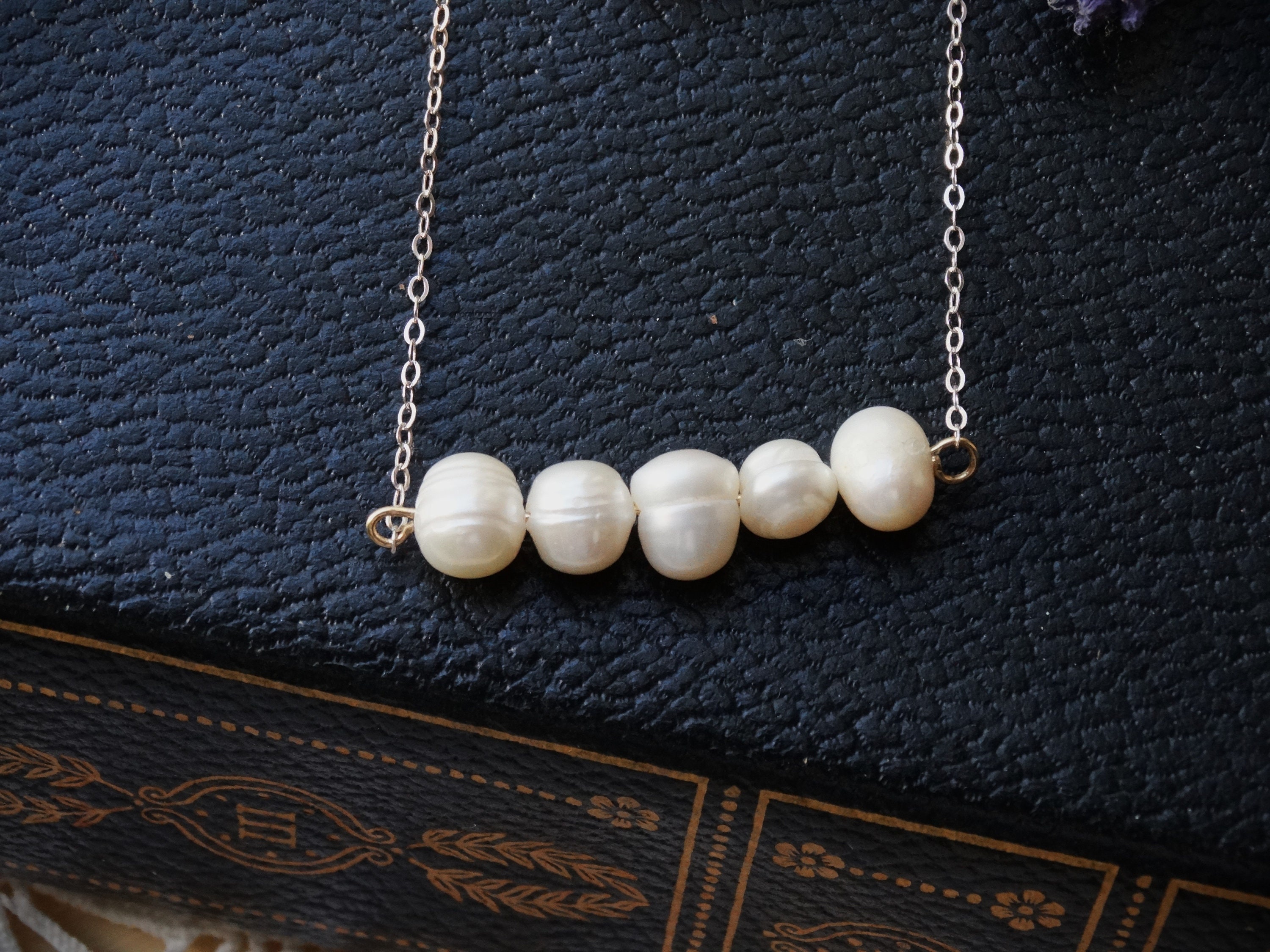 Freshwater Potato Pearls White Dainty Pendant Necklace, Pearl Necklace ...
