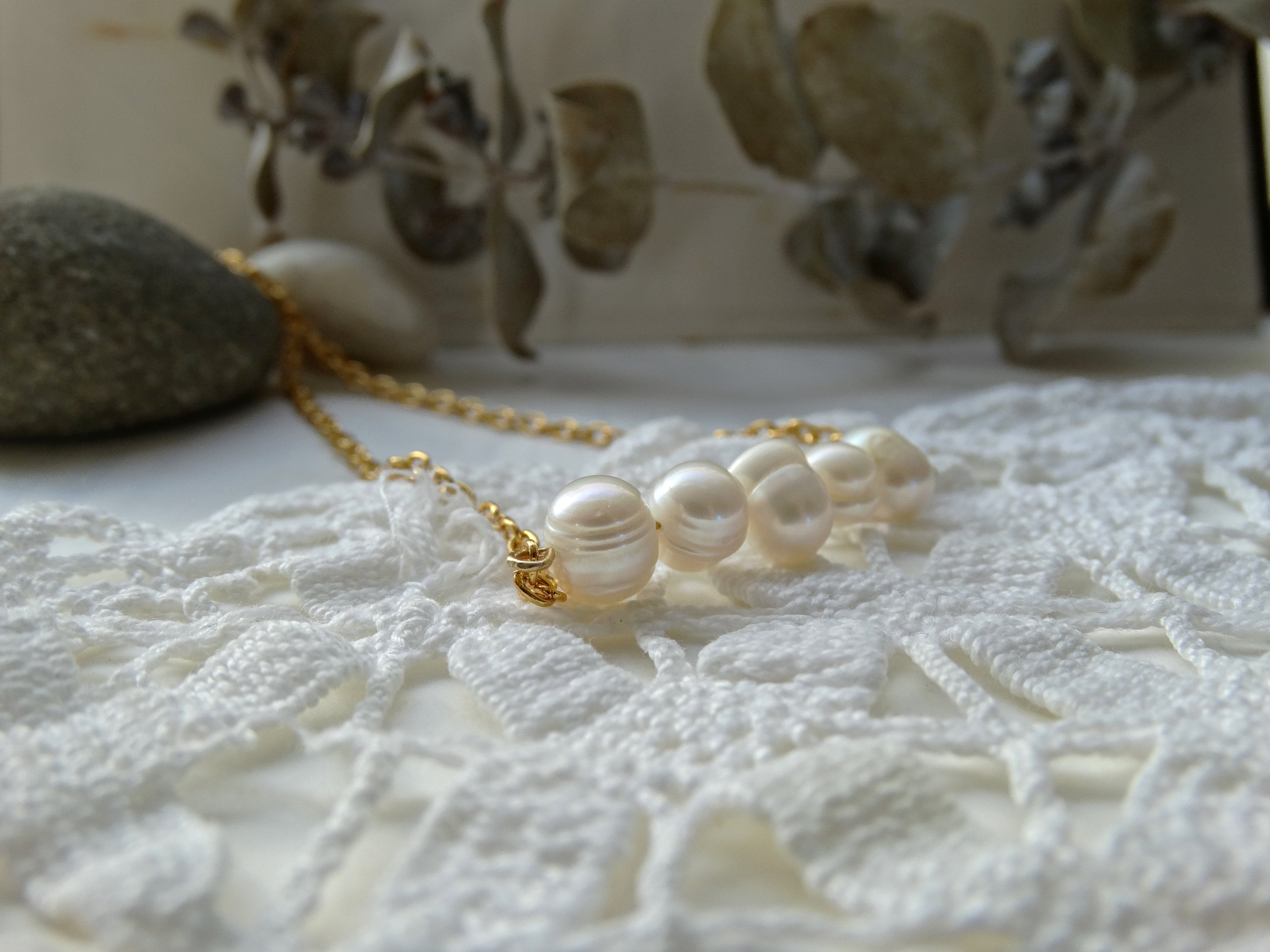 Freshwater Potato Pearls White Dainty Pendant Necklace, Pearl Necklace ...
