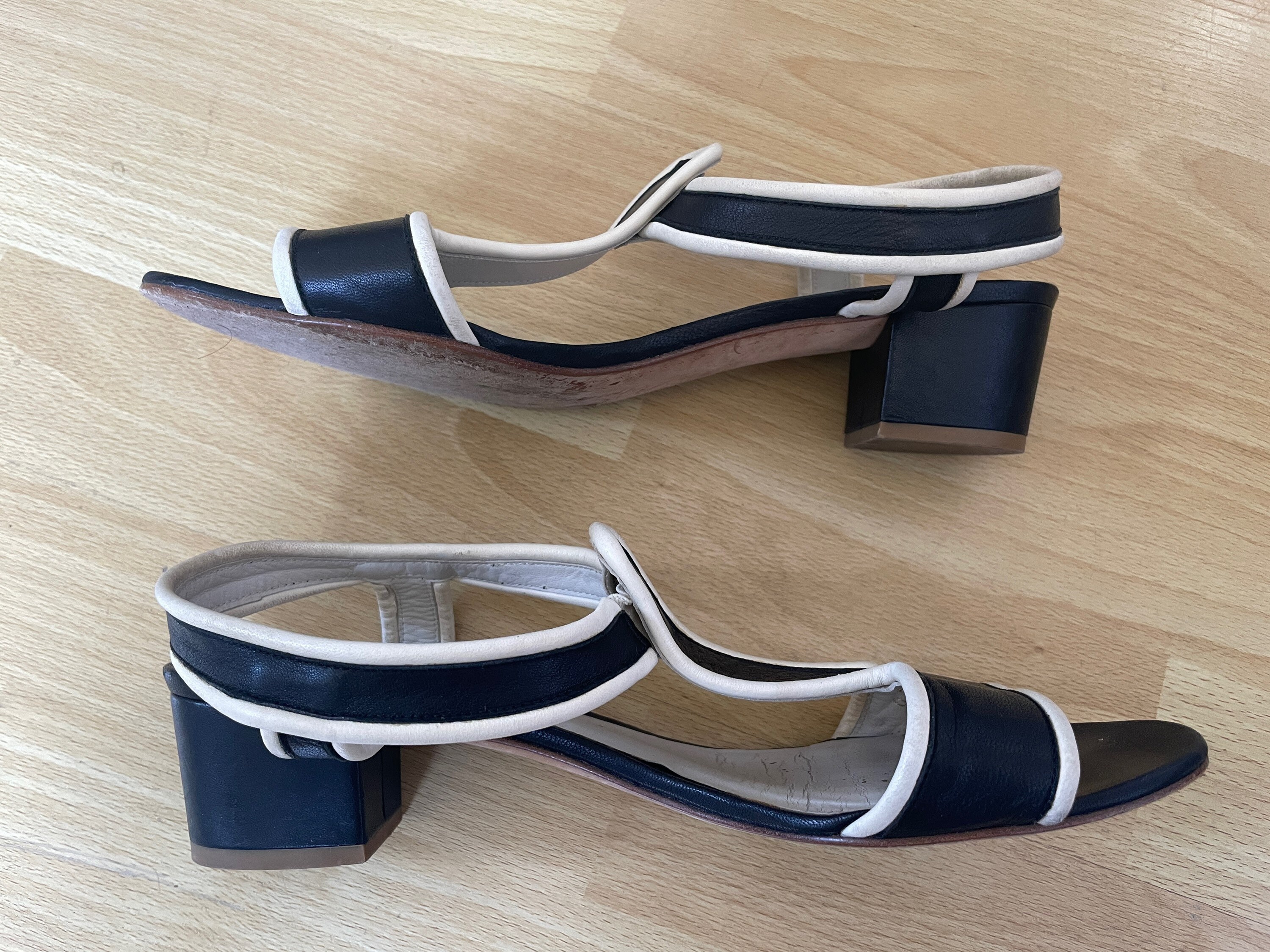 Vintage 60s Delman Dress Sandals Leather Open Toe Low Chunk Heel Slip ...