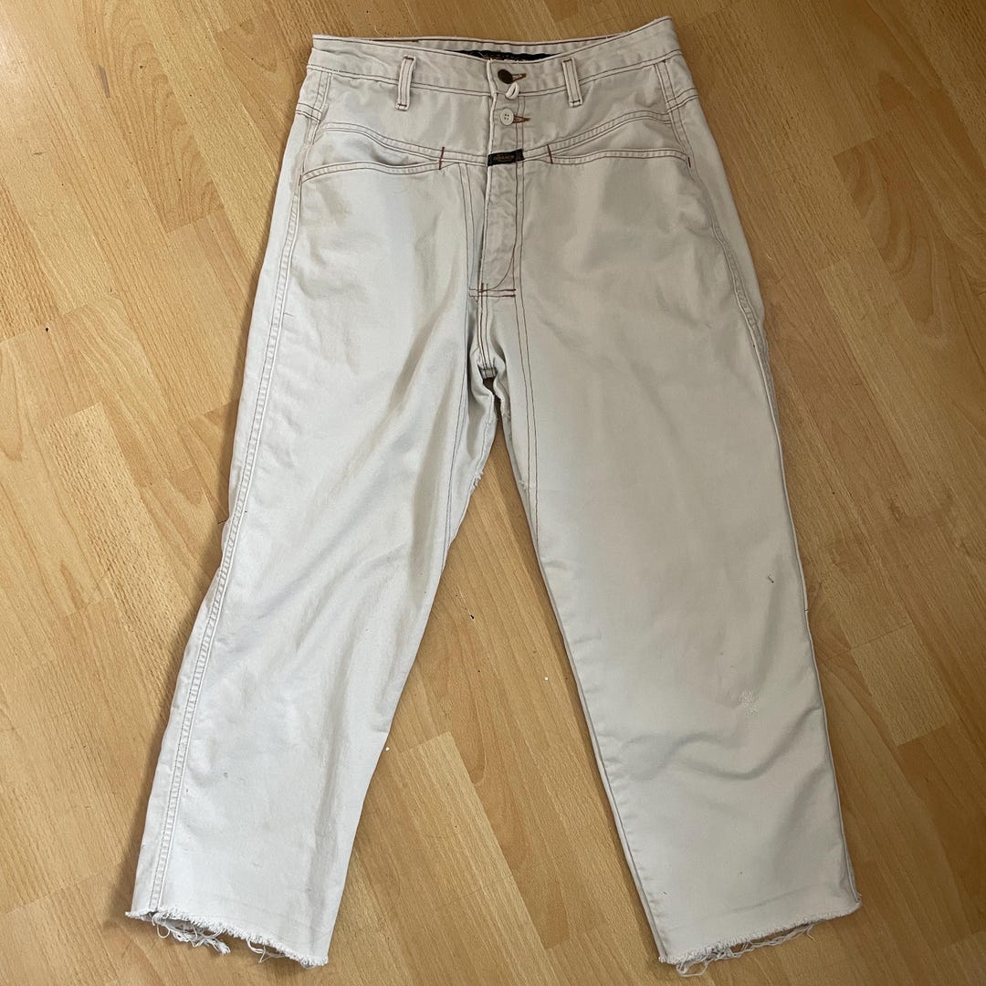 80s Marithe Francois Girbaud Jeans Beige Cream 30x31 Union Made in USA ...