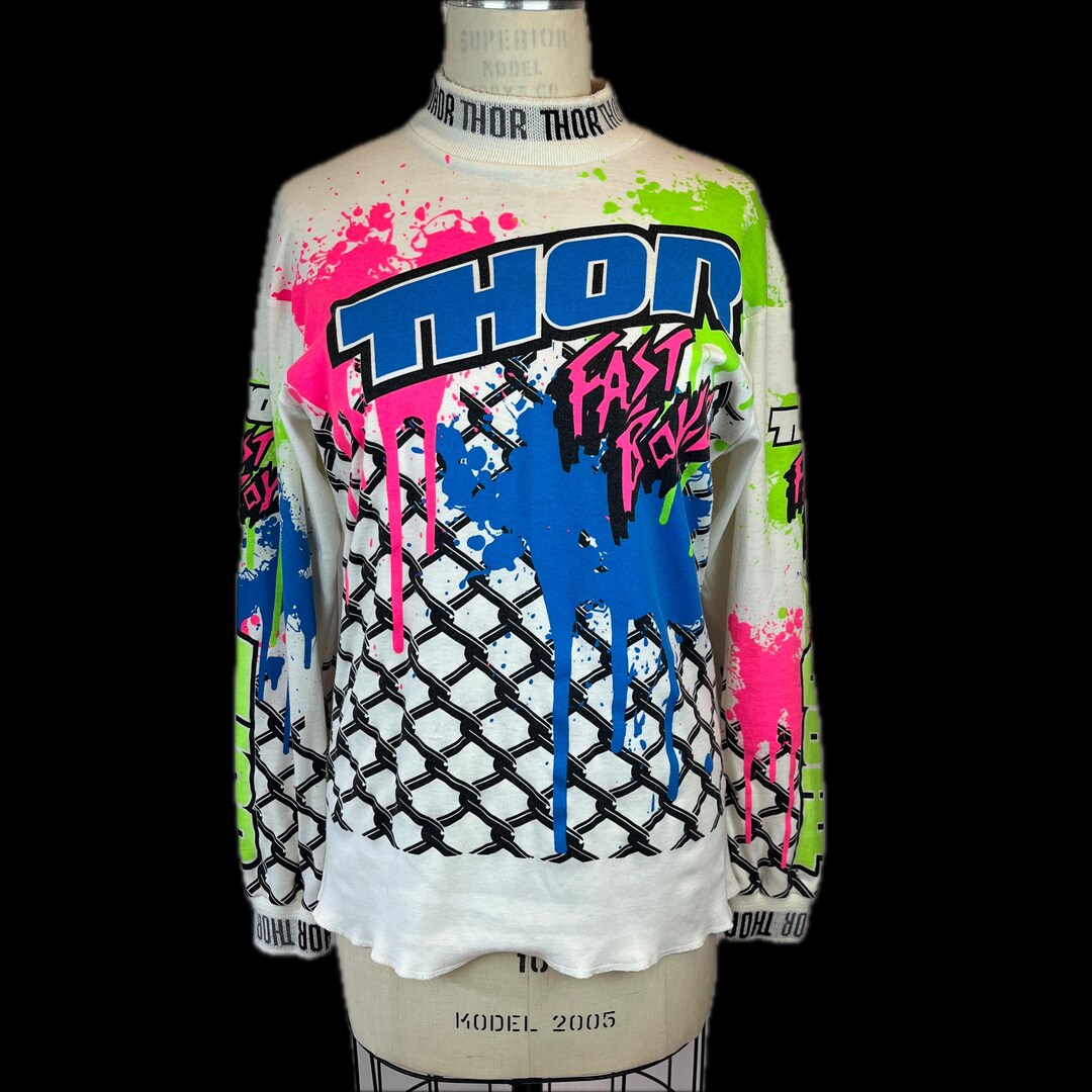 80s Thor Fast Boyz Graffiti Splatter Spray Paint Long Sleeve T Shirt ...