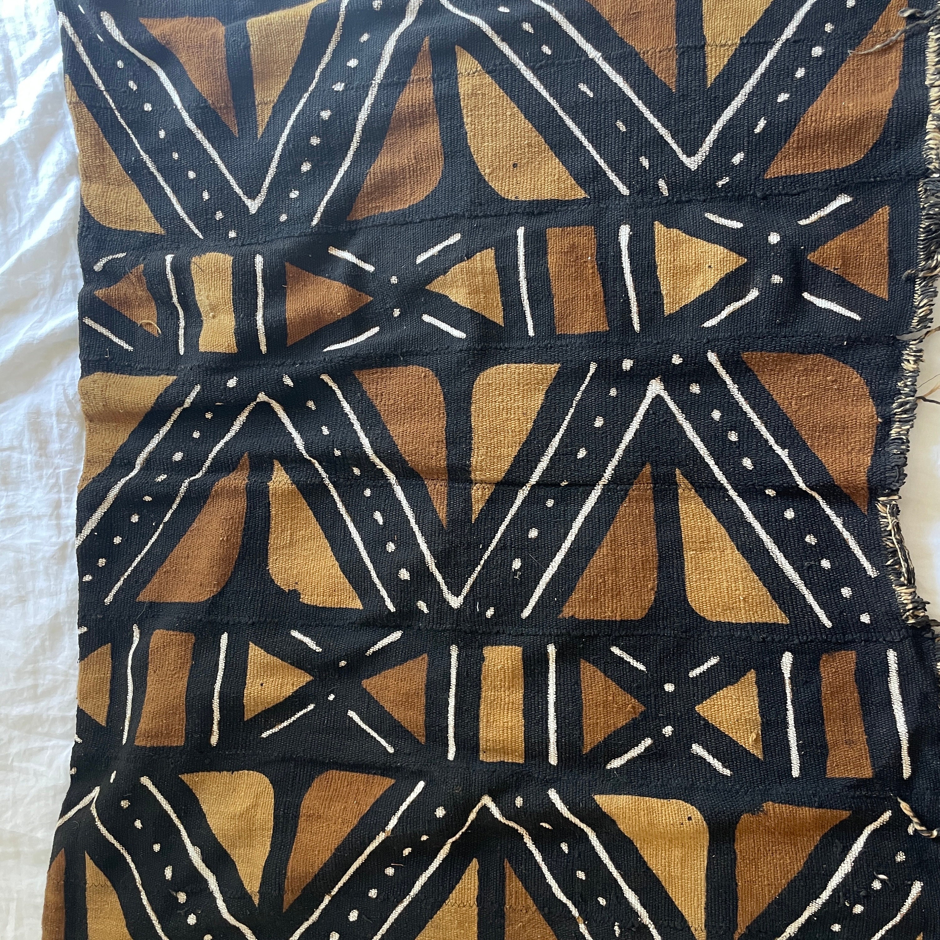 Bamana African Mudcloth Throw Traditional Bogolan Textile Mali Tribal ...