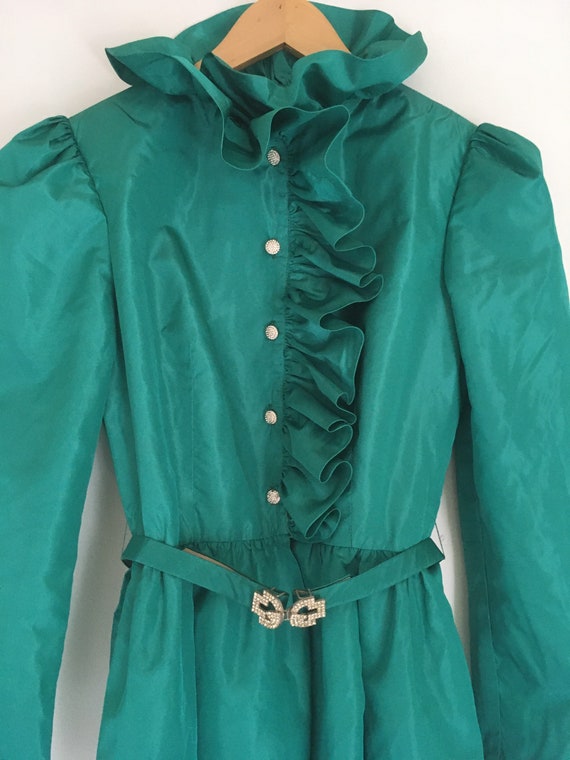 Jack Bryan Art Deco High neck Ruffle Ruff Collar leg … - Gem