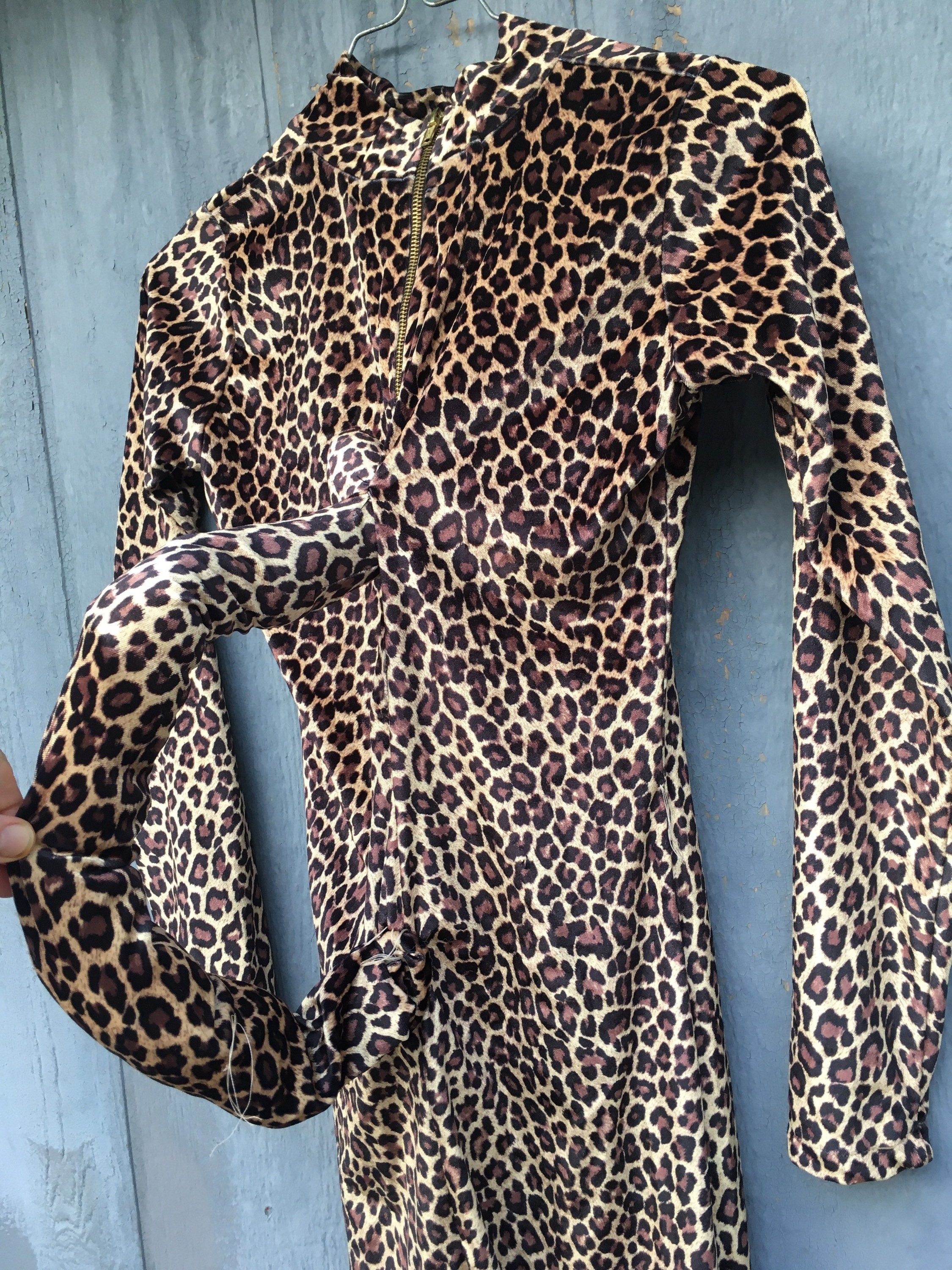 Vintage Halloween Leopard Print Catsuit Jumper Stretchy Skin - Etsy