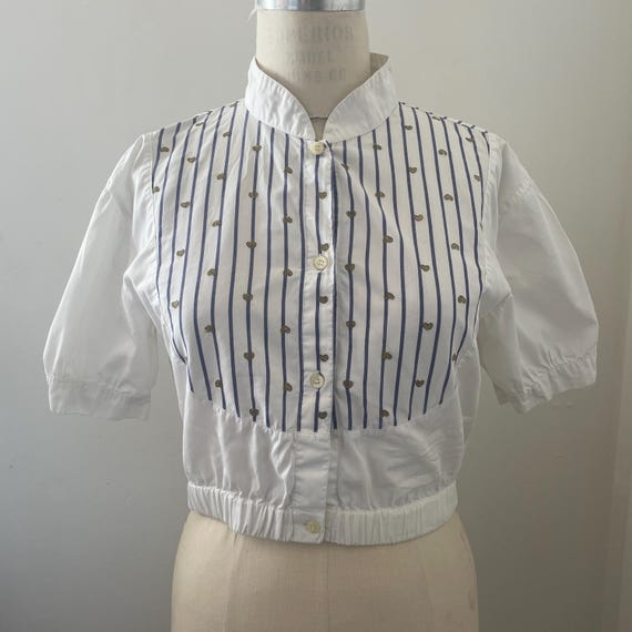 90s 80s Iceberg shirt half sleeve heart stripe patter… - Gem