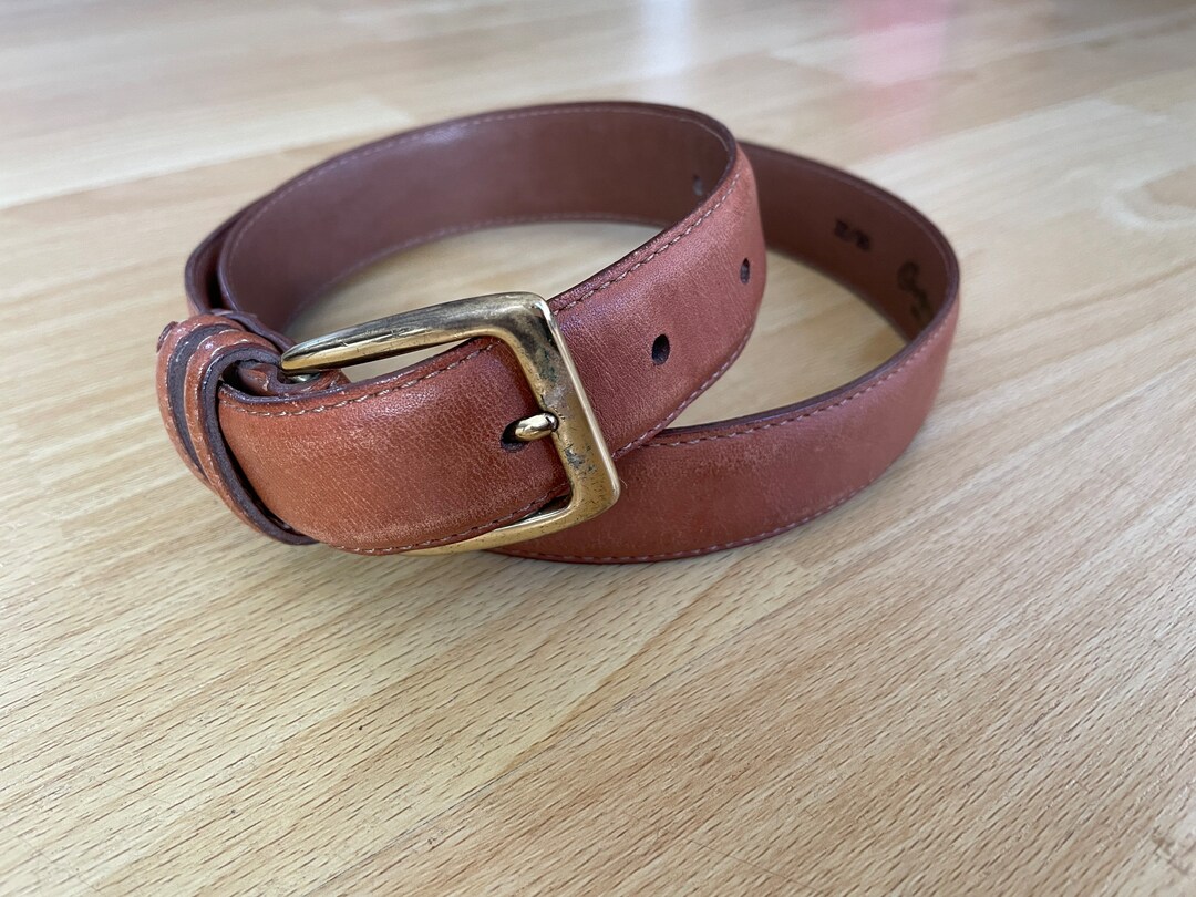 90s Vintage Alexander Julian Genuine Leather Handcrafted Brown Skinny ...