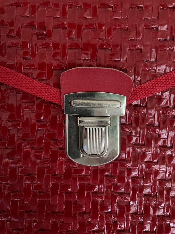 Vintage 60s Italian woven patent leather laptop case … - Gem