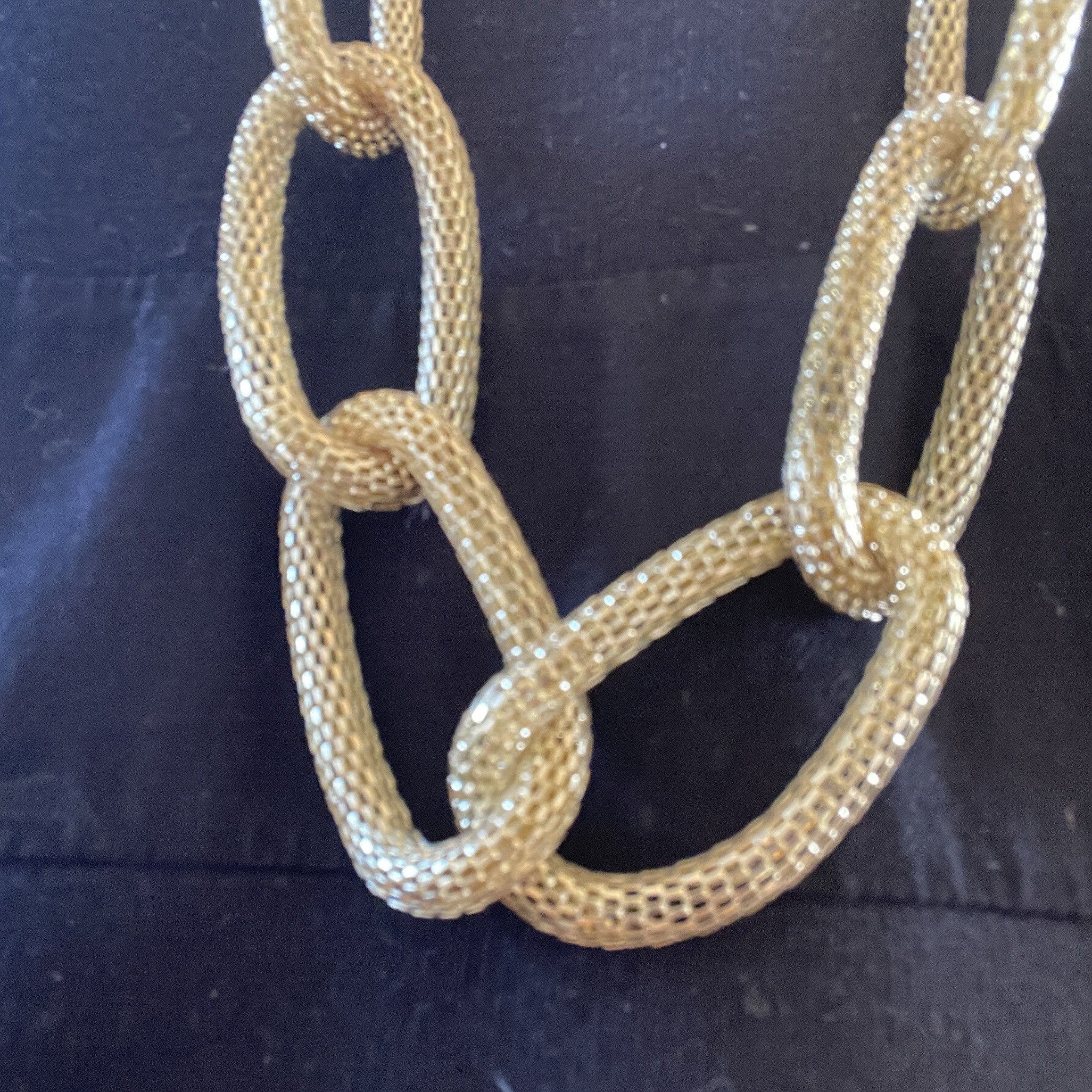 Oversize Gold Tone Chunky Mesh Chain Link Necklace Slinky Huge - Etsy
