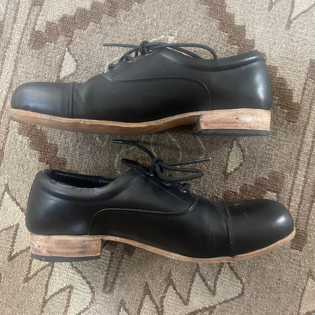 Handmade Derby Shoes Round Cap Toe Lace up Oxfords Black Dress Loafers ...