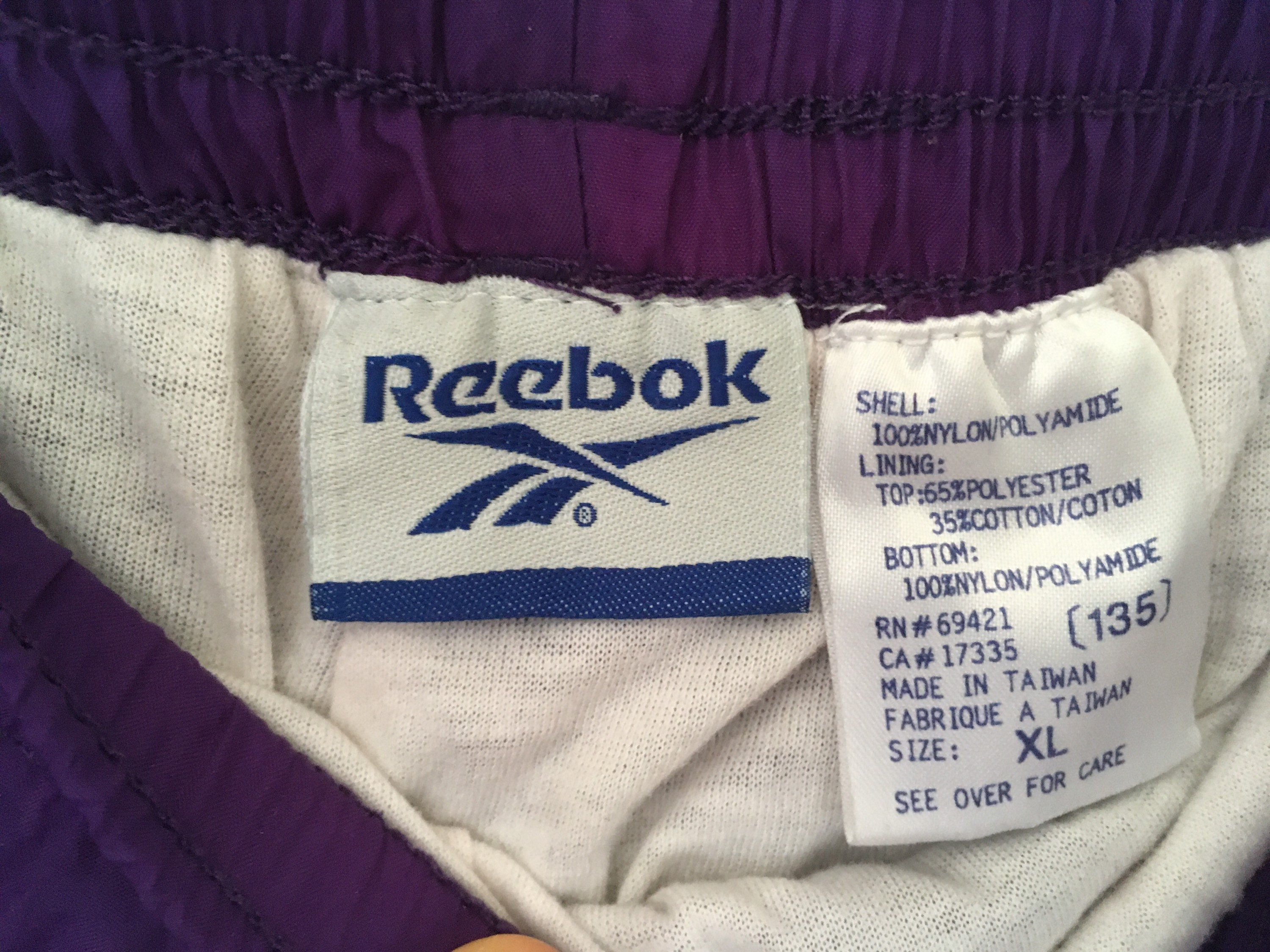 Vintage Reebok Track Pants 1980s Athletic Windbreaker Made in Taiwan ...