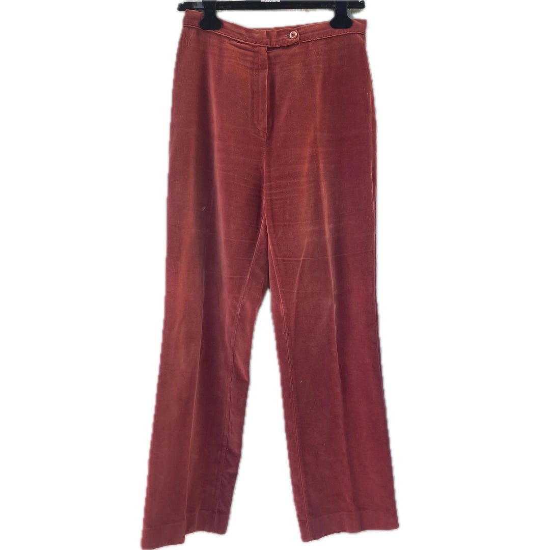 70s 80s Sears Jr Bazaar 100% Cotton Velvet Ultra High Rise Waist Pants ...