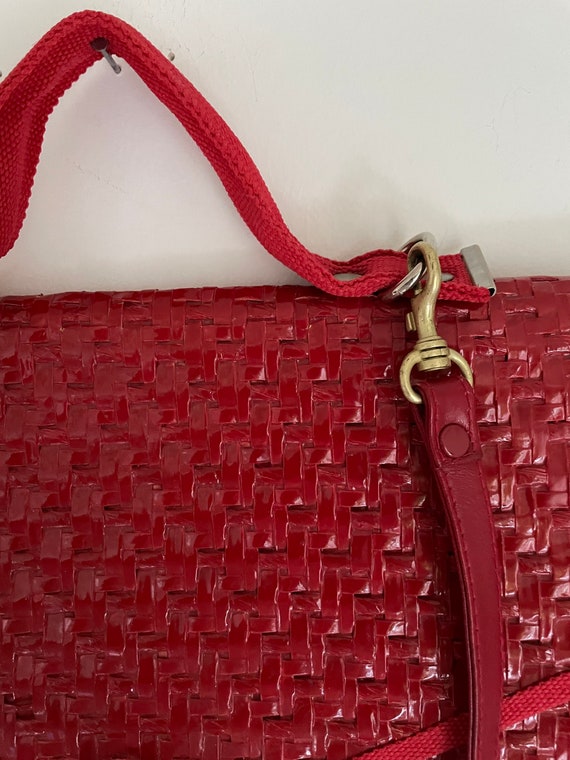 Vintage 60s Italian woven patent leather laptop case … - Gem