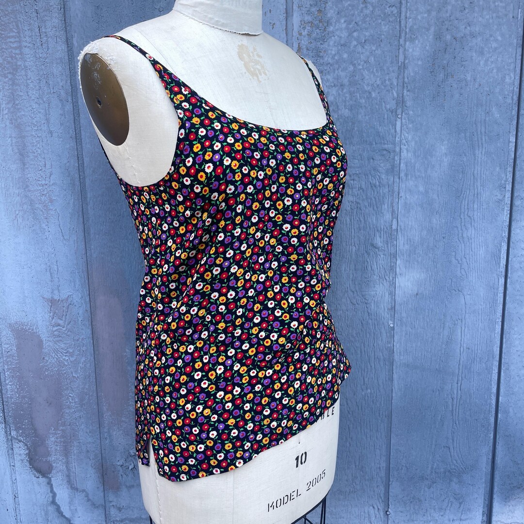90s Camisole Cropped Tank Top 100% Silk Lightweight Spaghetti Strap ...