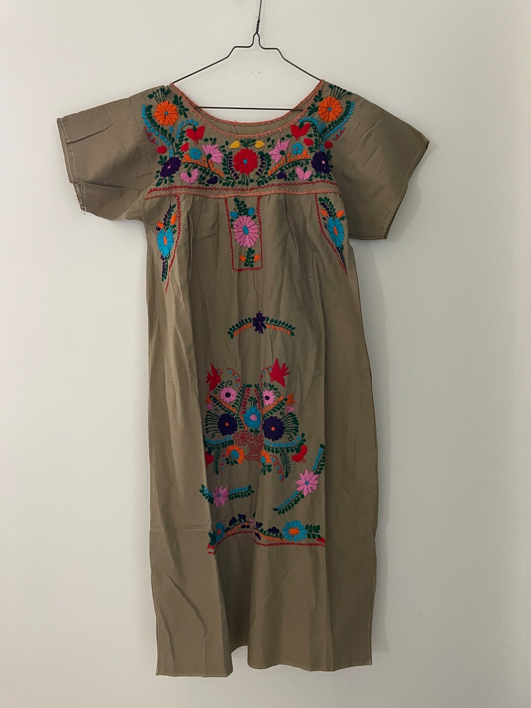Authentic Vintage Embroidered Mexican Smock Caftan Kaftan Bohemian ...