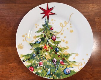 Christmas tree plate | Etsy