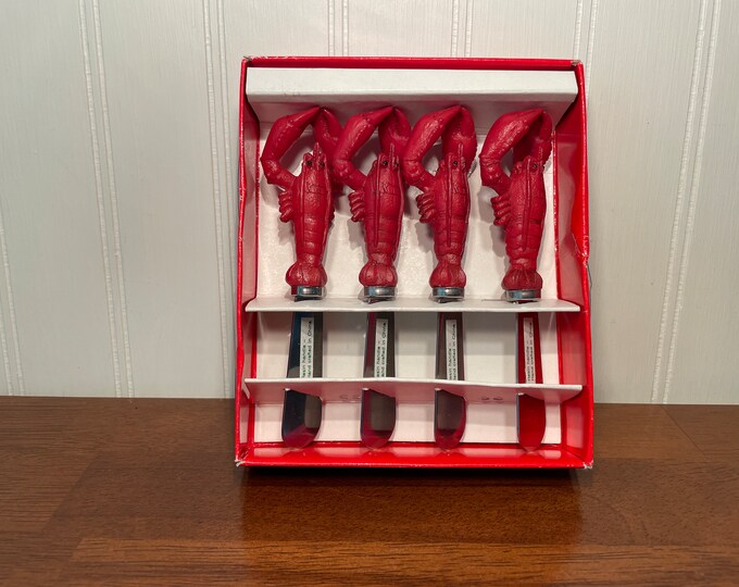 Boston Warehouse Red Lobster Spreaders, Boxed Set of 4 Cheese Butter ...