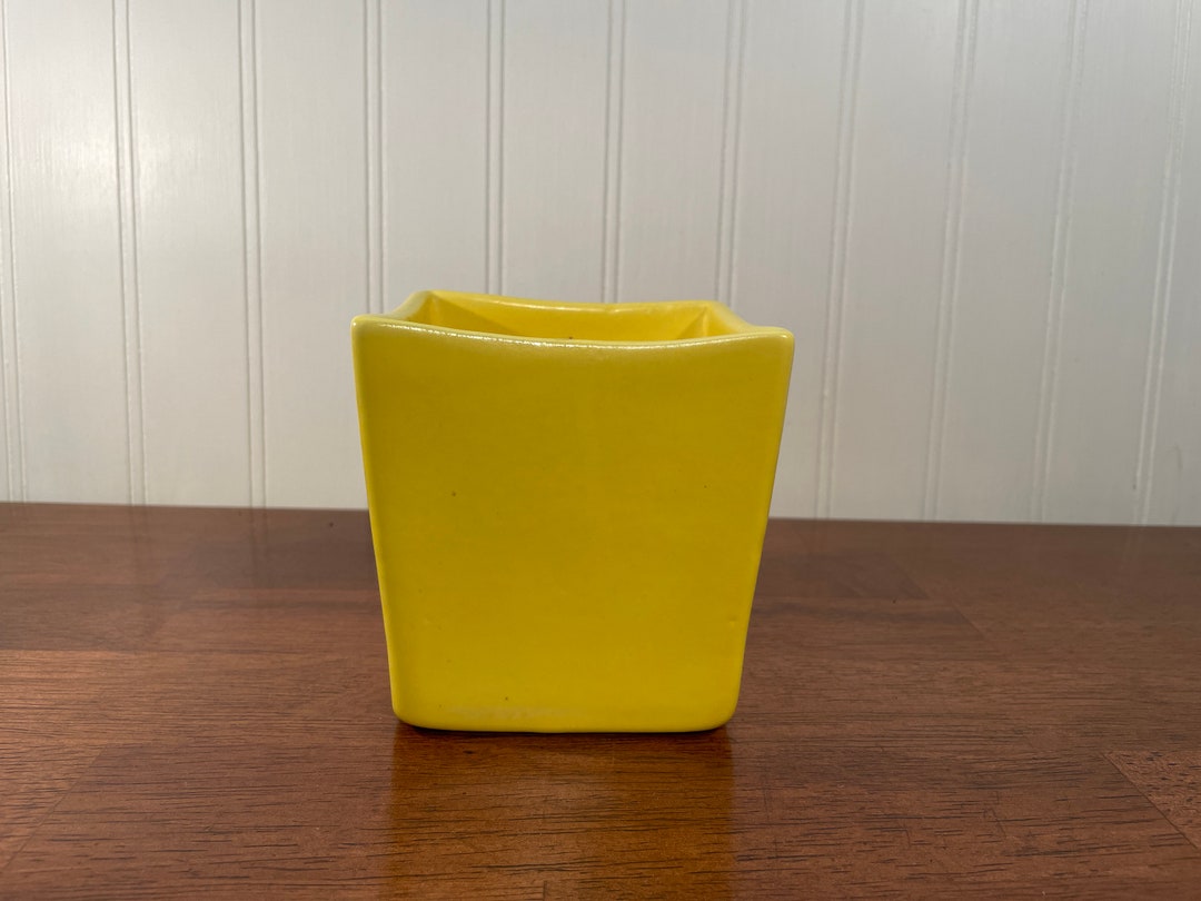 Vintage Haeger Pottery Square Planter 3716 MCM Bright Yellow - Etsy
