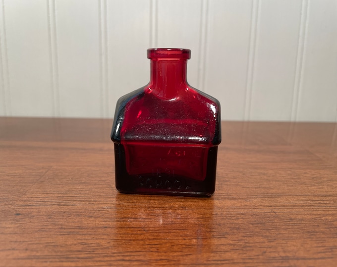Miniature Wheaton Ruby Red Glass Bottle, Tuckahoe Country 1891 School ...