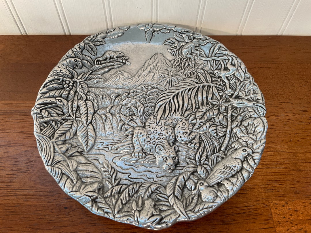 Arthur & Elena Court 1991 Jaguar Plate With Hanger, Rainforest Animal ...