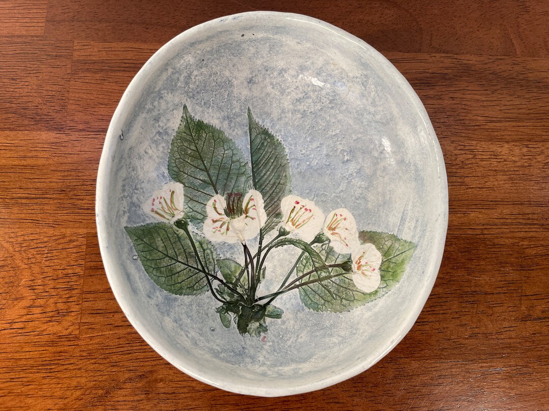 Salt Marsh Pottery Wild Cherry Bowl, Hand-painted in Dartmouth, 6 ...