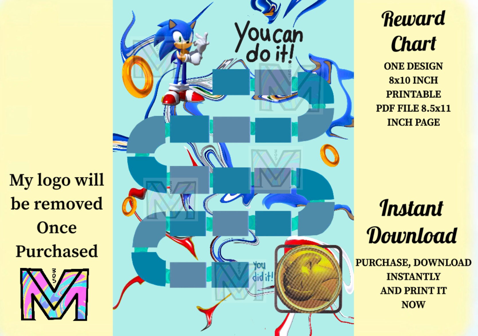 Sonic Reward Chart Printable Sonic Behavior Chart Daily Chore Chart ...