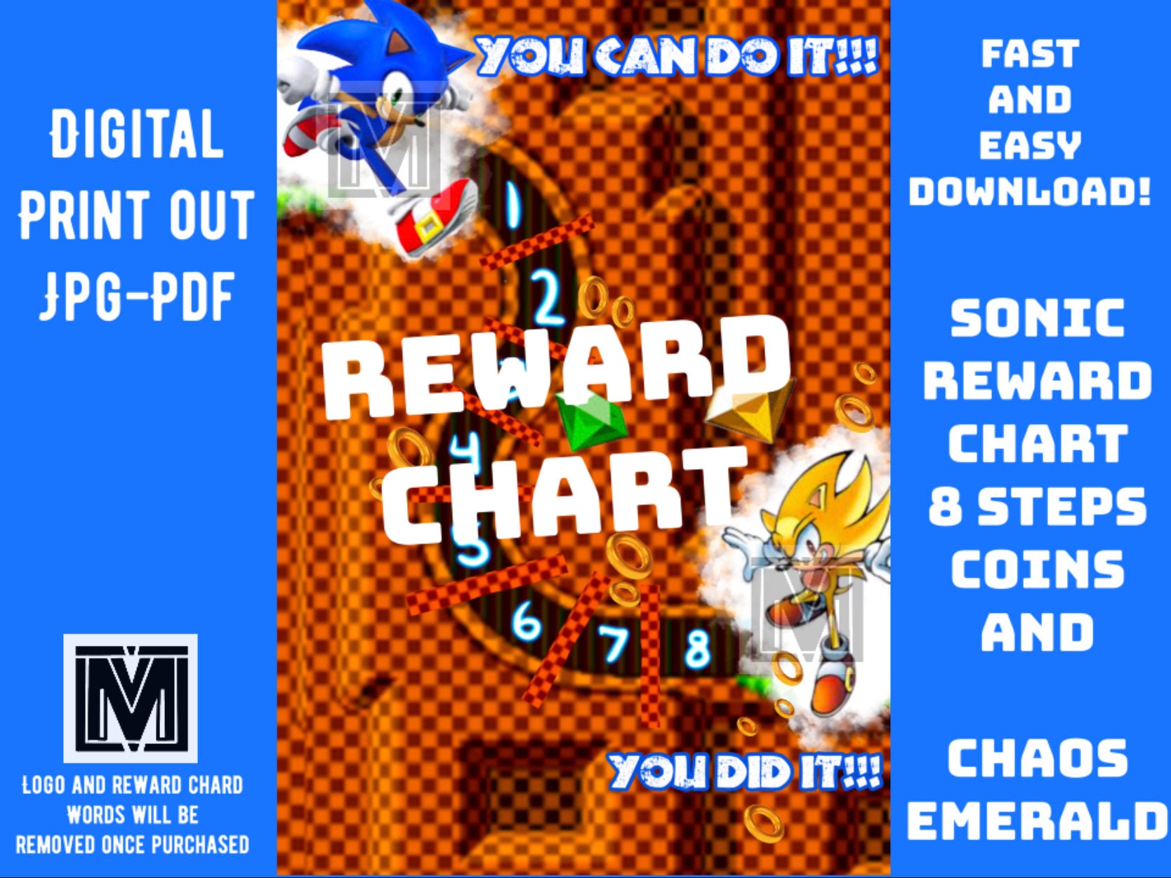 Sonic Reward Chart Gold Sonic Reward Chart | Etsy New Zealand