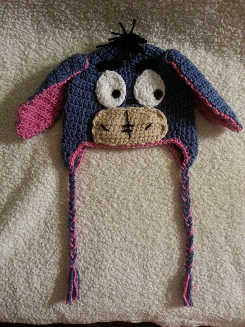 Adorable Crochet Eeyore Earflap Hat - Etsy