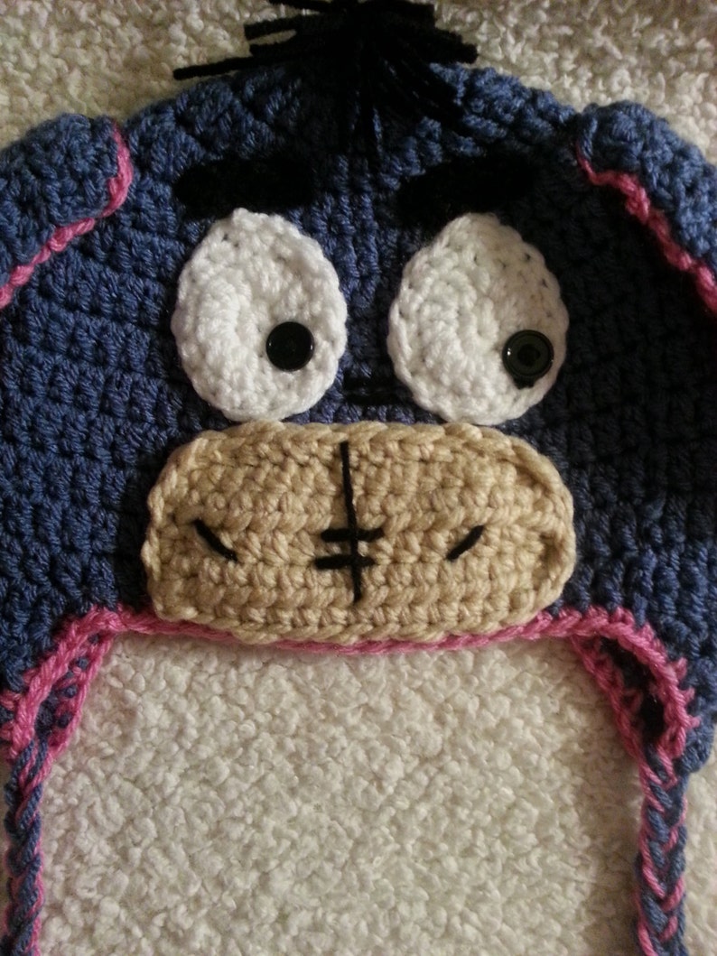 Adorable Crochet Eeyore Earflap Hat - Etsy