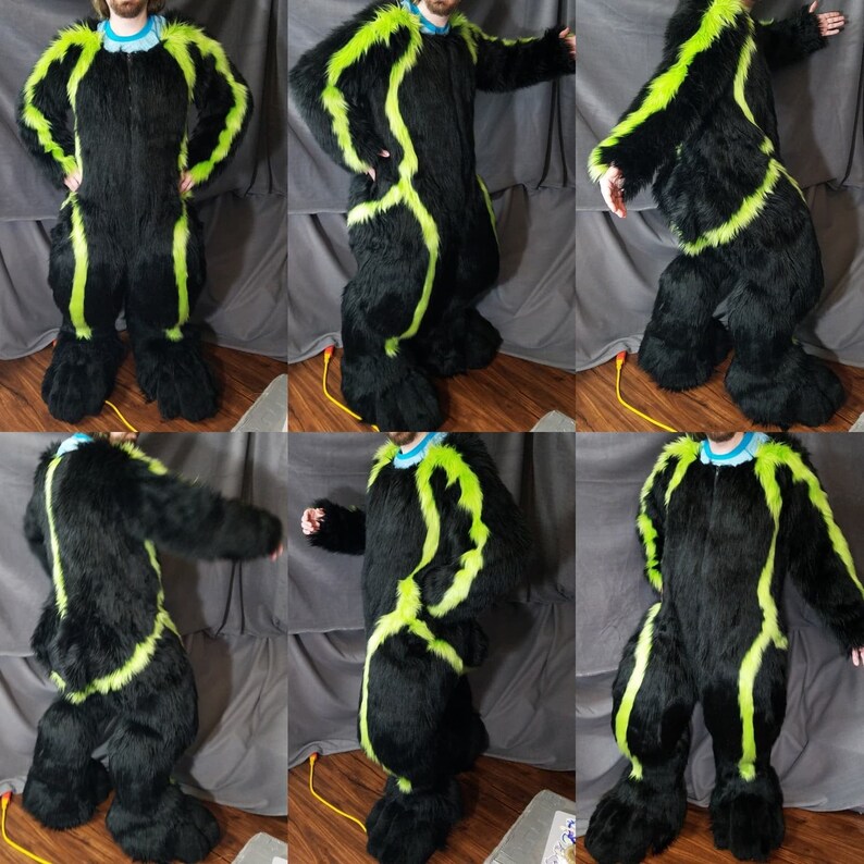 Pick Your 2 Colors Fur Padded Animal Furry Costume Shaped | Etsy