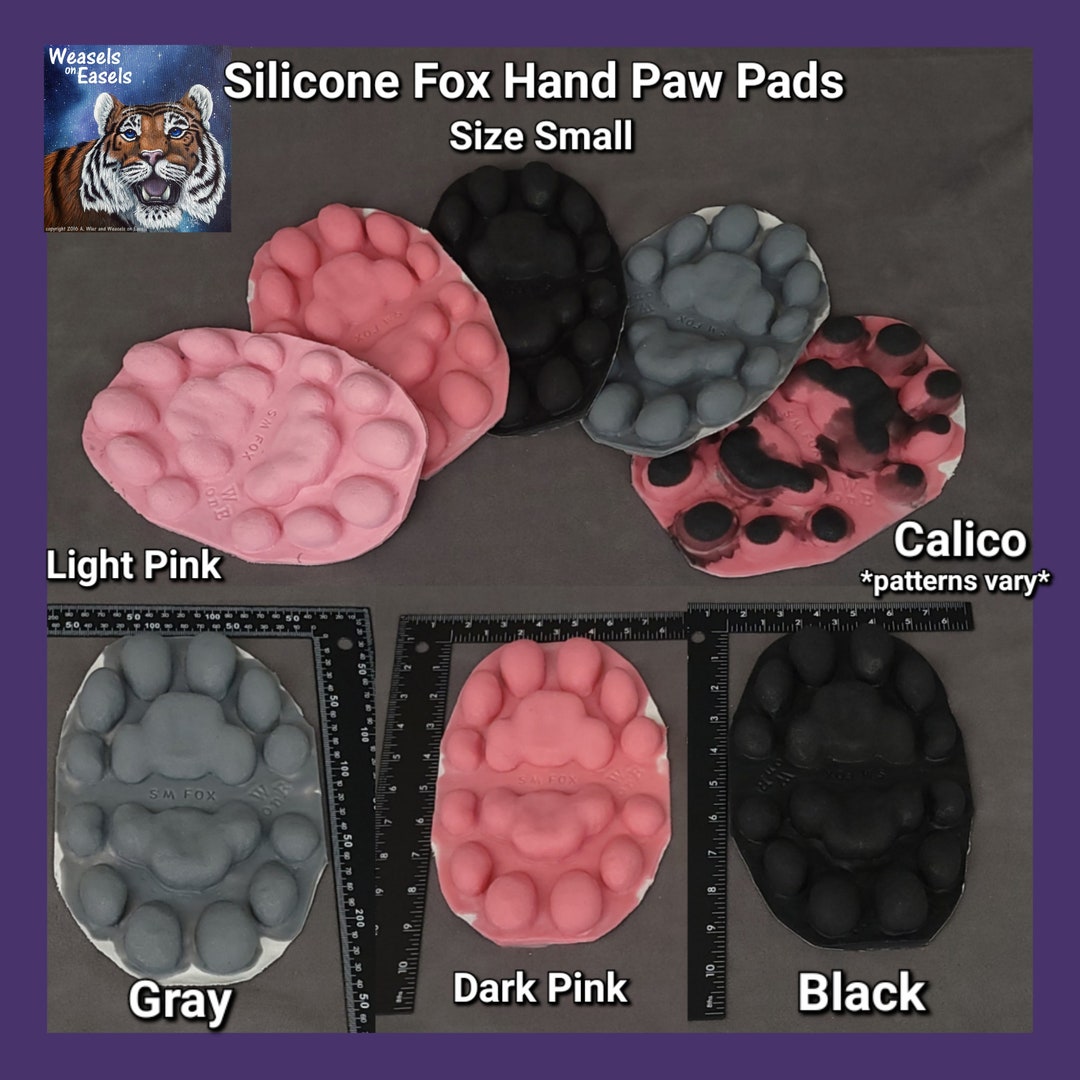 Fox Fursuit Hand Paw Pads - Size Small Black Pink or Gray Colored ...