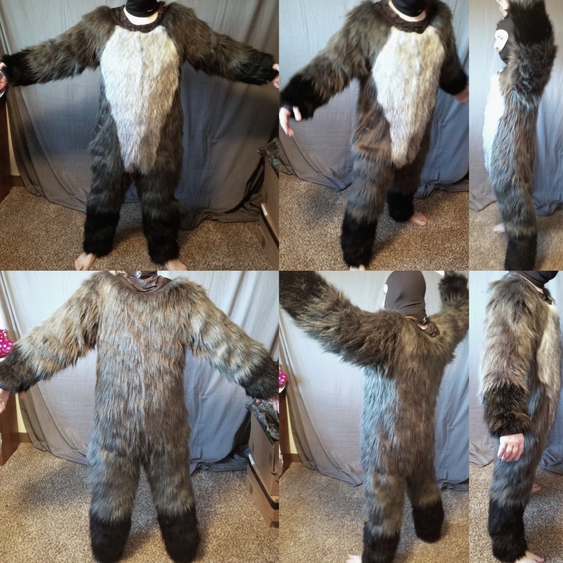 Pick Your 2 Colors Fur Padded Animal Furry Costume Shaped | Etsy