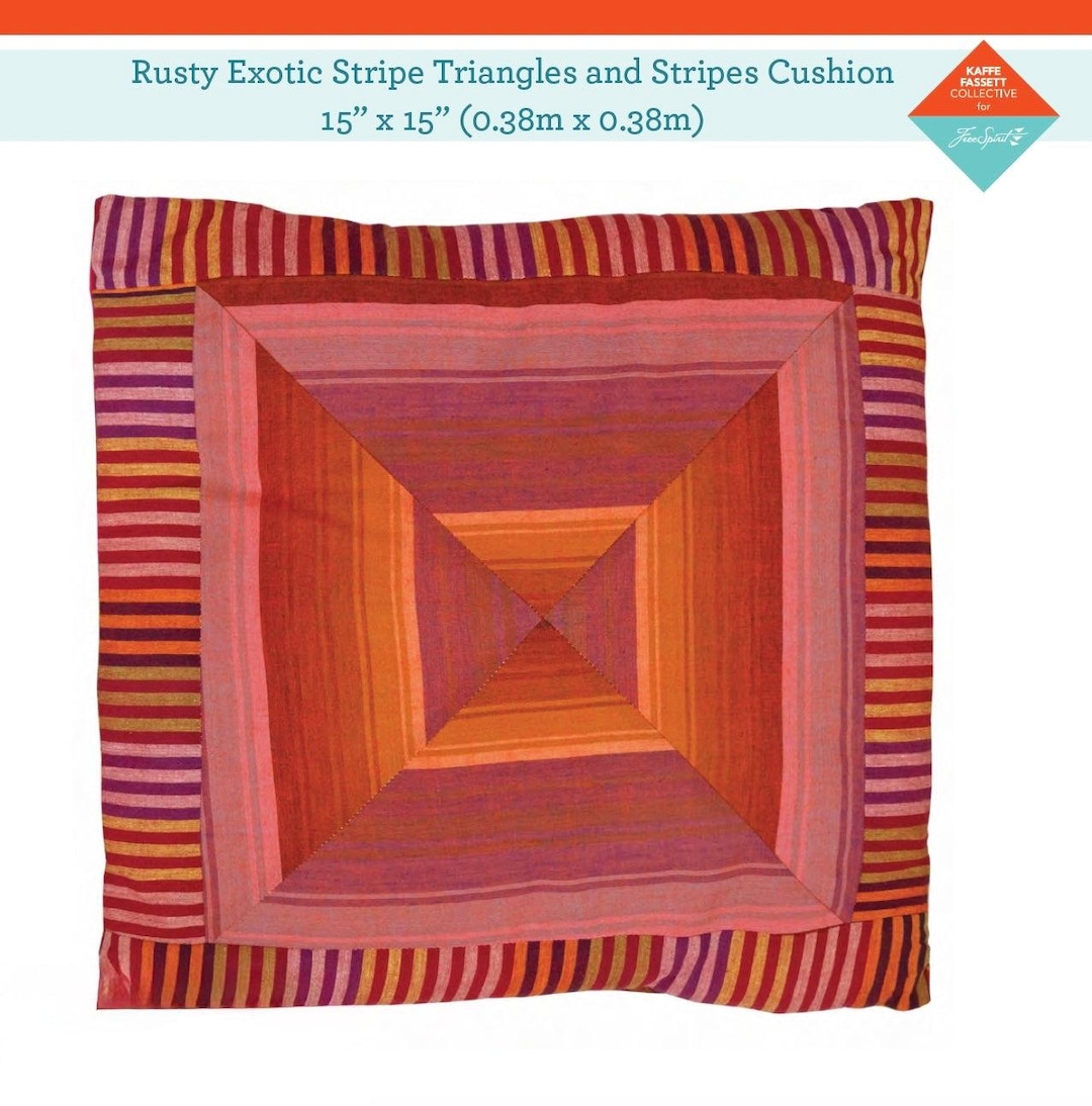 Rusty Exotic Stripe Triangles and Stripes Cushion - 2 Pack – Fabric ...