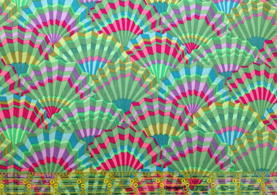 PAPER FANS GREEN Pwgp143.green Kaffe Fassett - Sold in 1/2 Yd ...