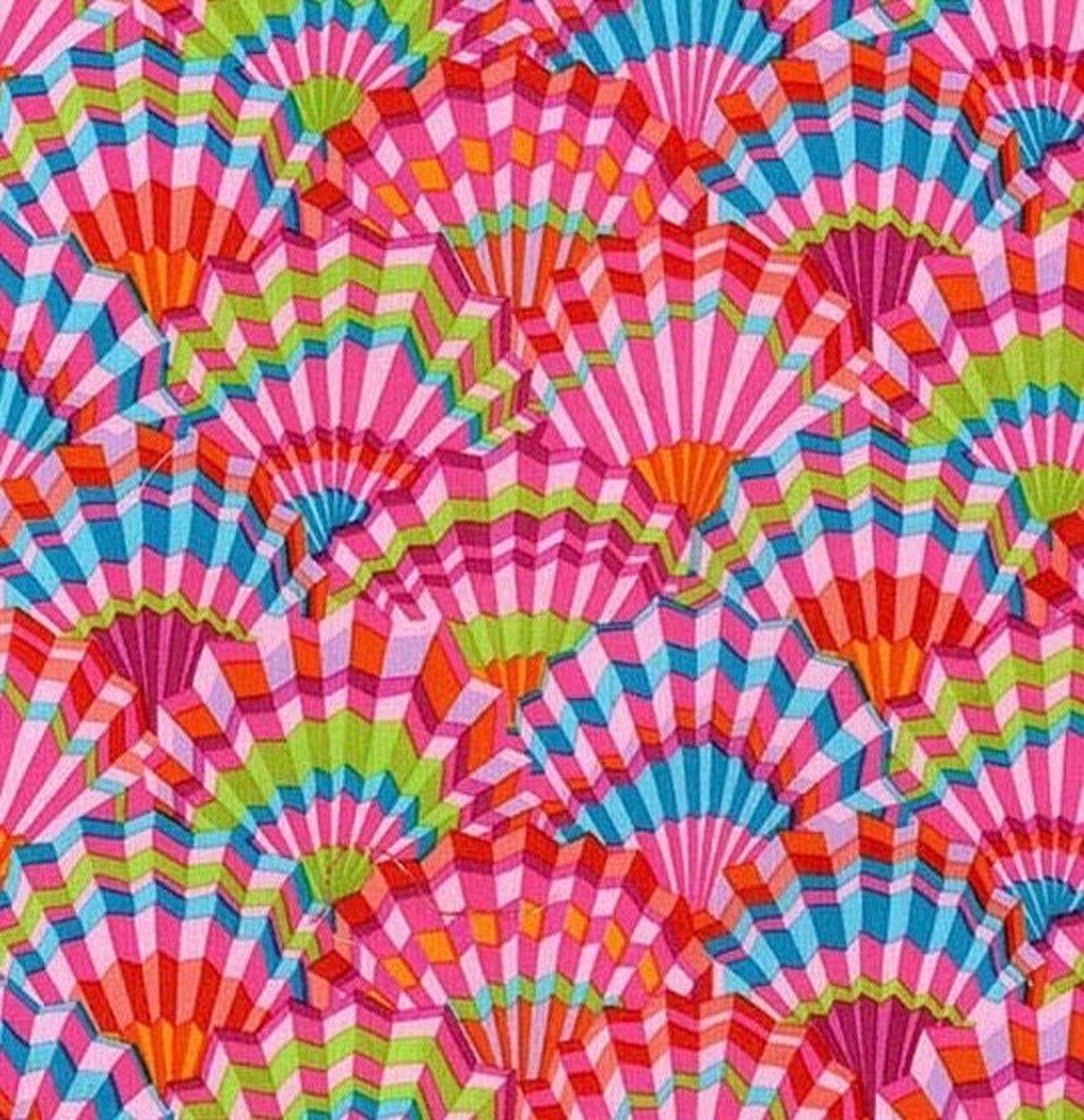 PAPER FANS PINK Pwgp143 Kaffe Fassett - Sold in 1/2 Yd Increments ...