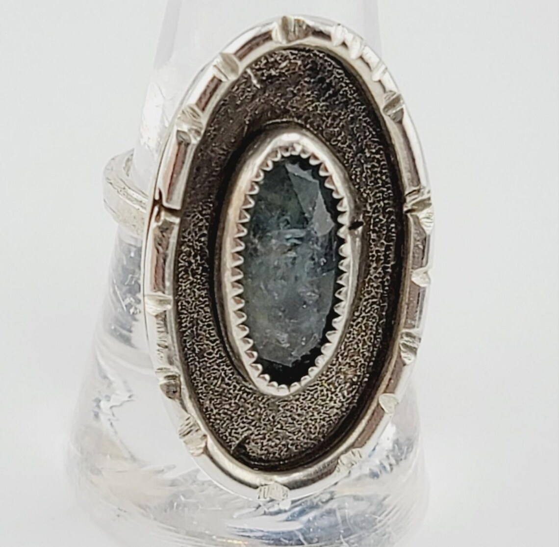 AQUAMARINE STATEMENT RING Oval Design Handmade In. 925 Sterling Silver ...
