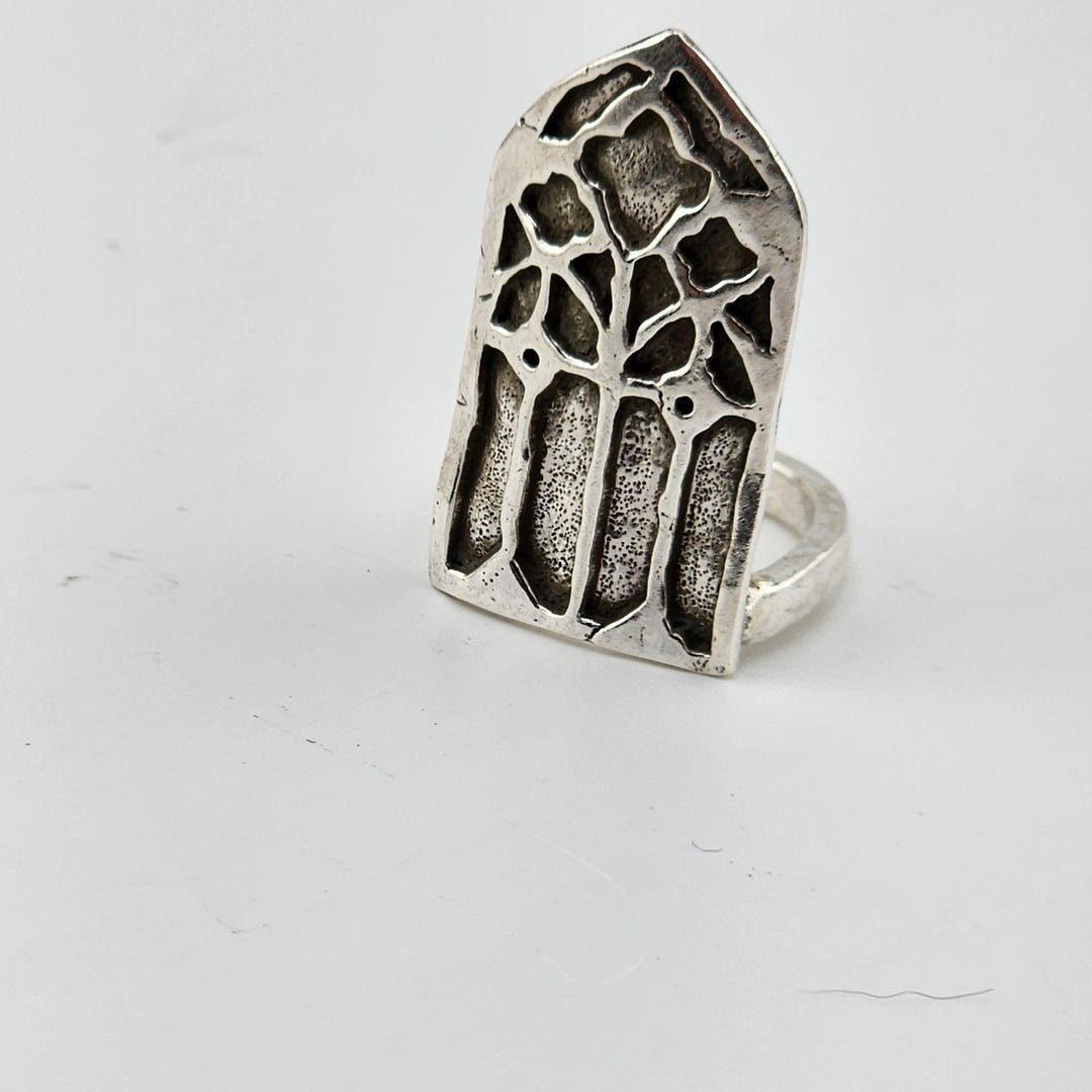 CATHEDRAL TRACERY WINDOW Gothic Ring: Handmade Recycled Sterling Silver ...