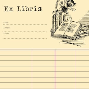 PRINTABLE Library Card Book Plate With Optional Customization - Etsy