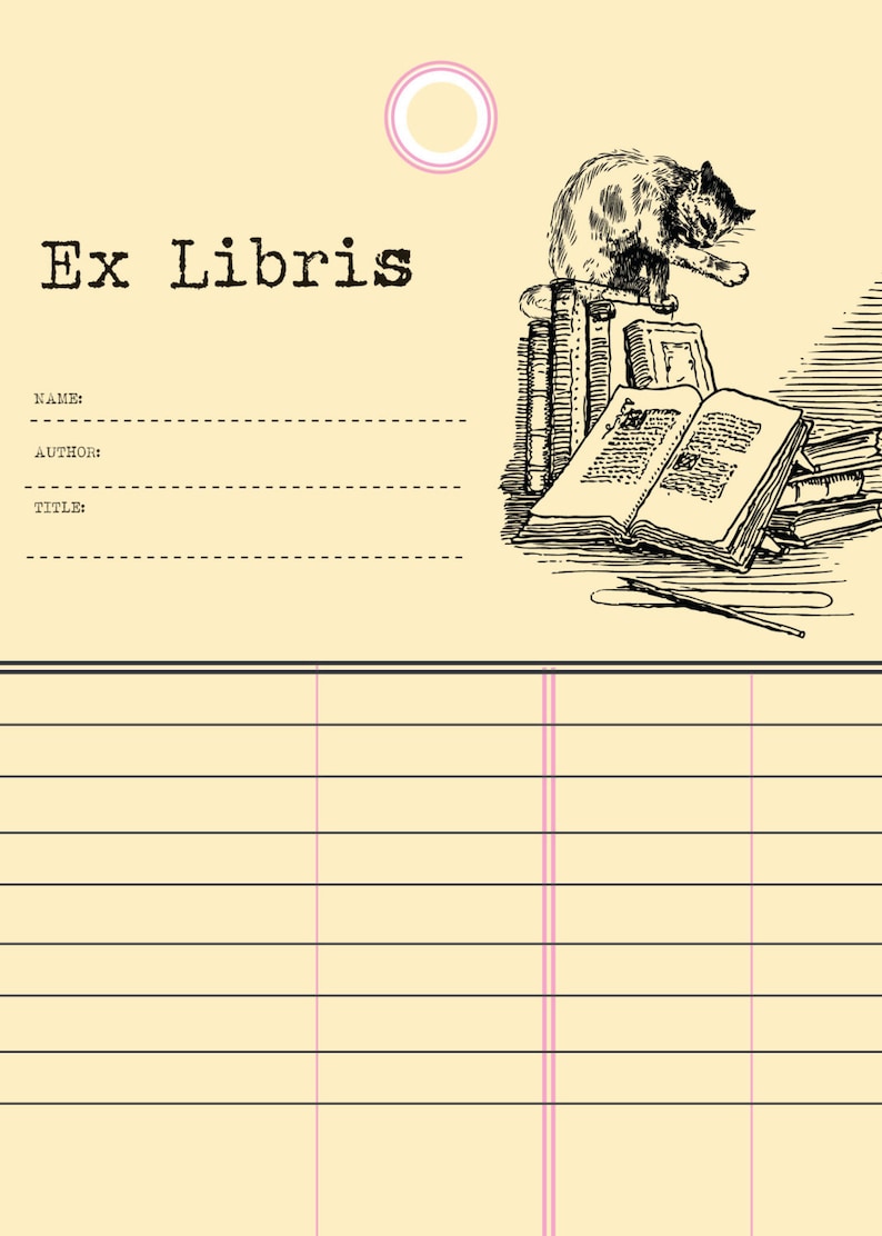PRINTABLE Library Card Book Plate With Optional Customization - Etsy