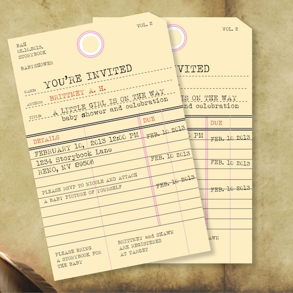 Library Wedding Invitations - Etsy