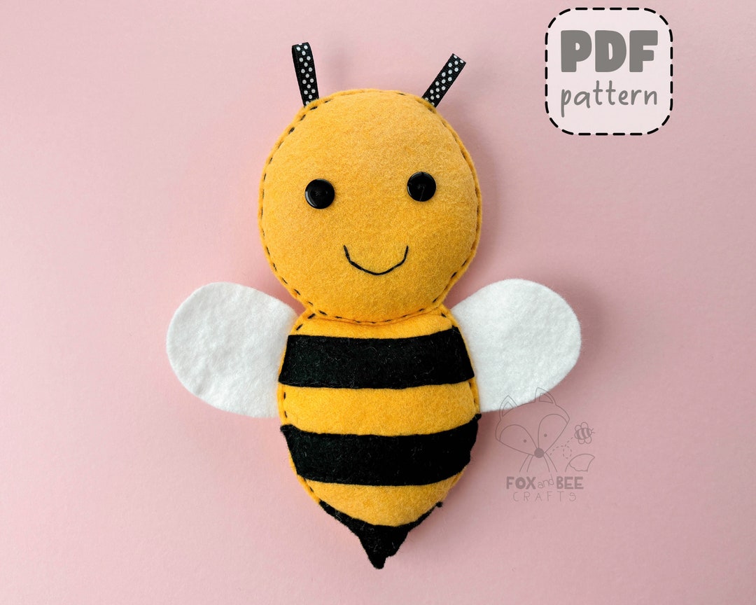 PDF Pattern for Beatrice the Bee, Felt Sewing Pattern, Full ...