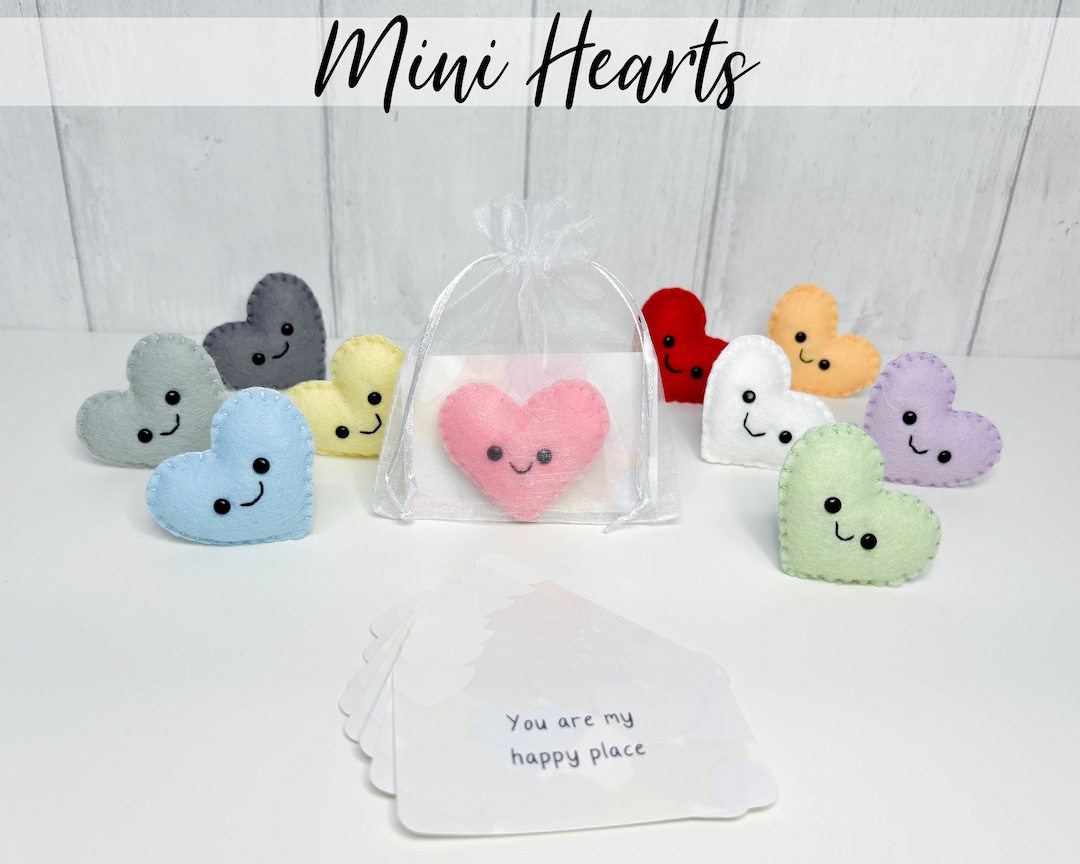 Handmade Mini Felt Heart, Personalized Gift Bag, Keepsake Present - Etsy UK