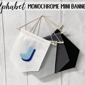 Felt Alphabet Mini Banner Flag Initial Banner Flag 4 - Etsy