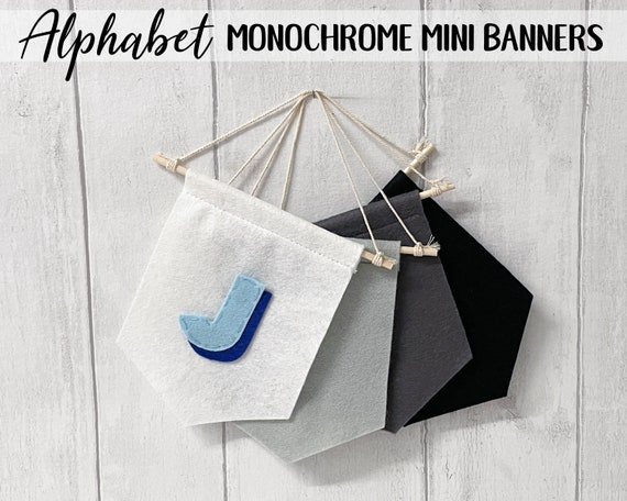 Felt Alphabet Mini Banner Flag Initial Banner Flag 4 | Etsy